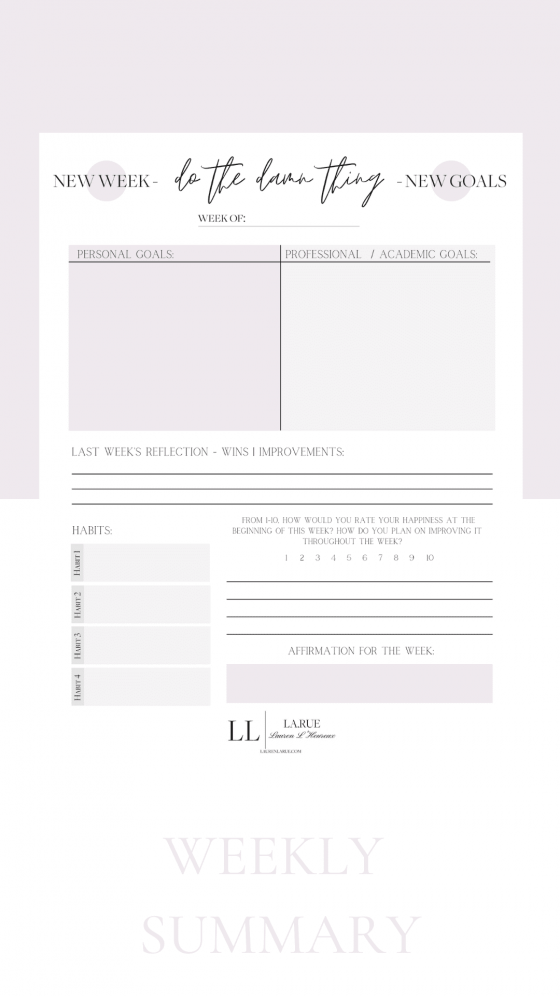 Planning Your Ideal Week: The Weekly Summary + Freebie - La.Rue